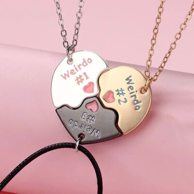 Lovecryst 3Pcs/set Heart-shaped Stitching Letter Weirdo 1 2