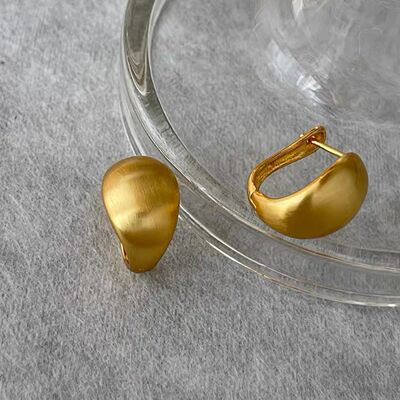 Frosted Brushed Spherical Water Droplet Hoop Earrings for Wo