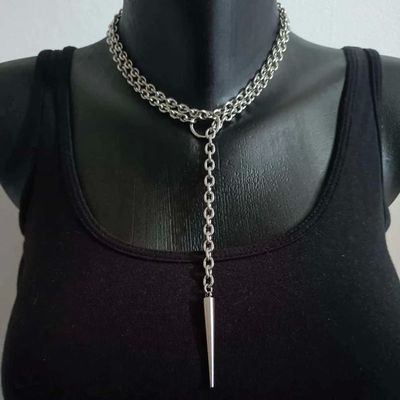 1PC Punk Stud Necklace, Gothic Jewelry, Exaggeration, Hippie