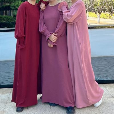 Women Plain  Casual r Maxi Dresses Turkey Kaftan Arab Robe M