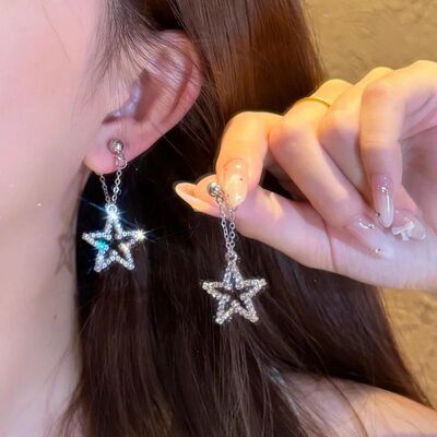 Fashion Silver Color Sar Crysal Sud Earrings For Women Exqui