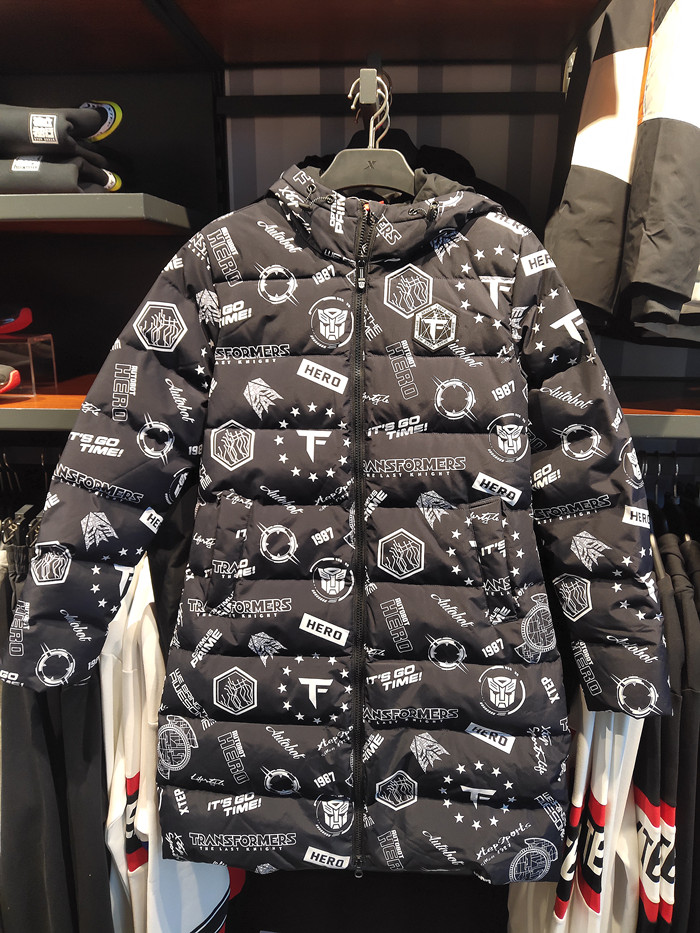 特步拉链白鸭绒新品女子中长款连帽保暖防风羽绒服983428190732