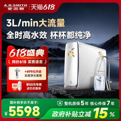 【新品】A.O.史密斯家用直饮厨下大流量Q系列净水器R3000AB2-E