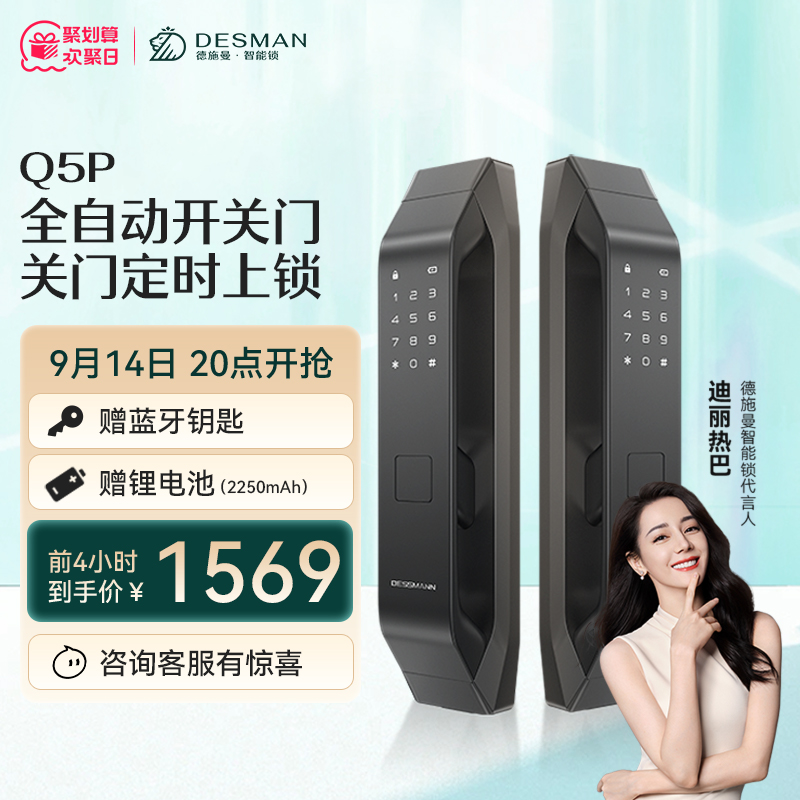 德施曼密码锁指纹锁家用防盗门智能门锁感应锁全自动智能锁Q5P_虎窝淘