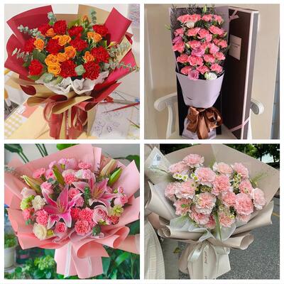 张家口市怀安怀来涿鹿赤城县同城鲜花店配送教师节康乃馨百合花束