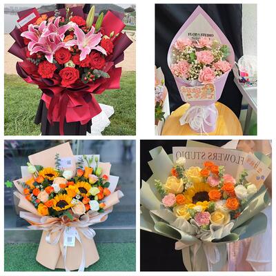 上海市黄浦区半淞园路小东门同城鲜花店康乃馨百合花束送长辈父母