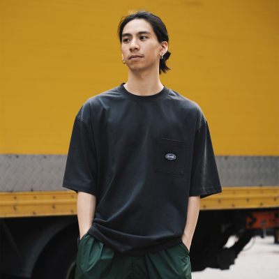 adlib香港  涼感口袋宽松圆领短袖上衣Tee TP1805