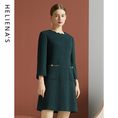 海兰丝时尚优雅气质百搭连衣裙