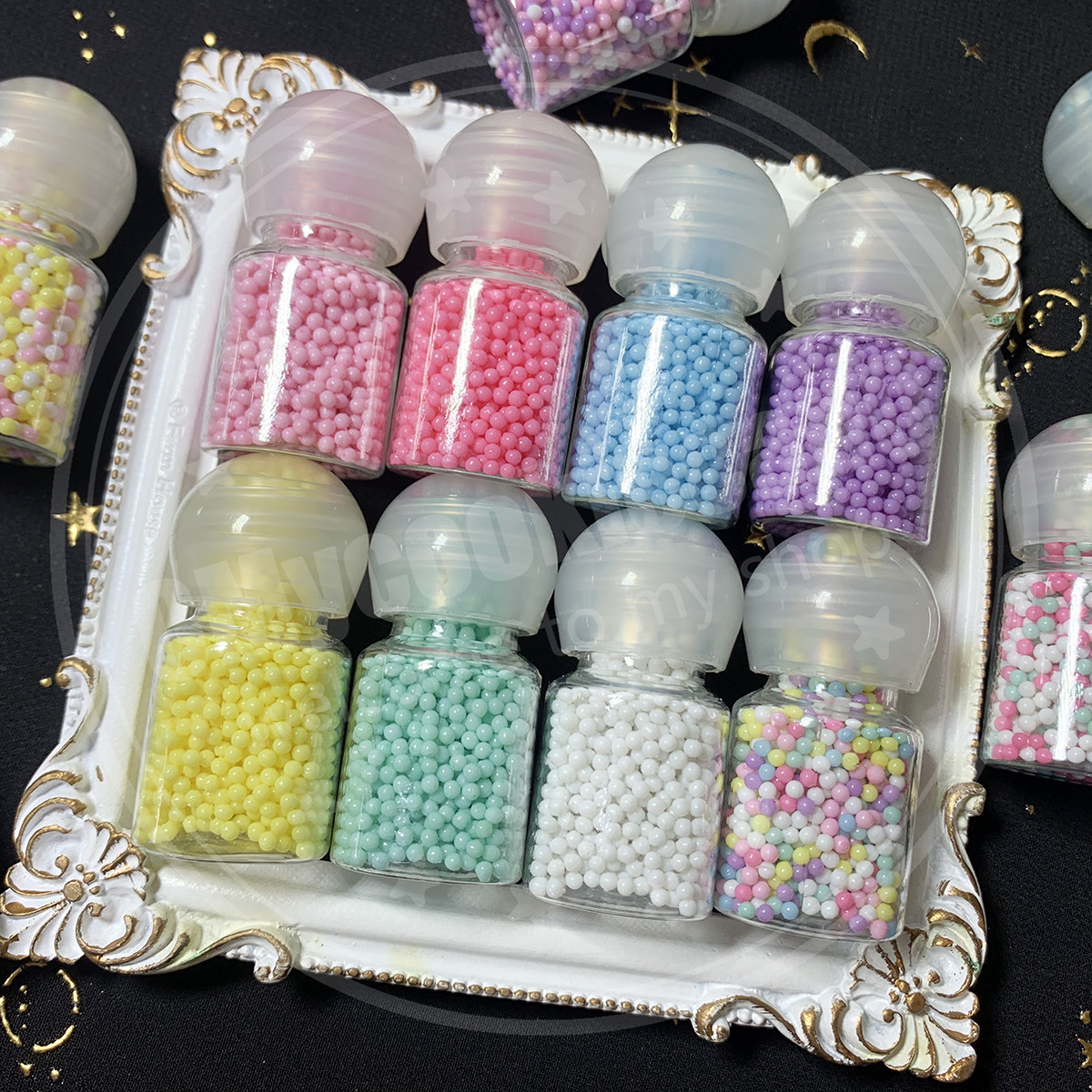 diy可爱糖果色迷你混色AB滴胶UV滴胶马卡龙色无孔珠子2mm