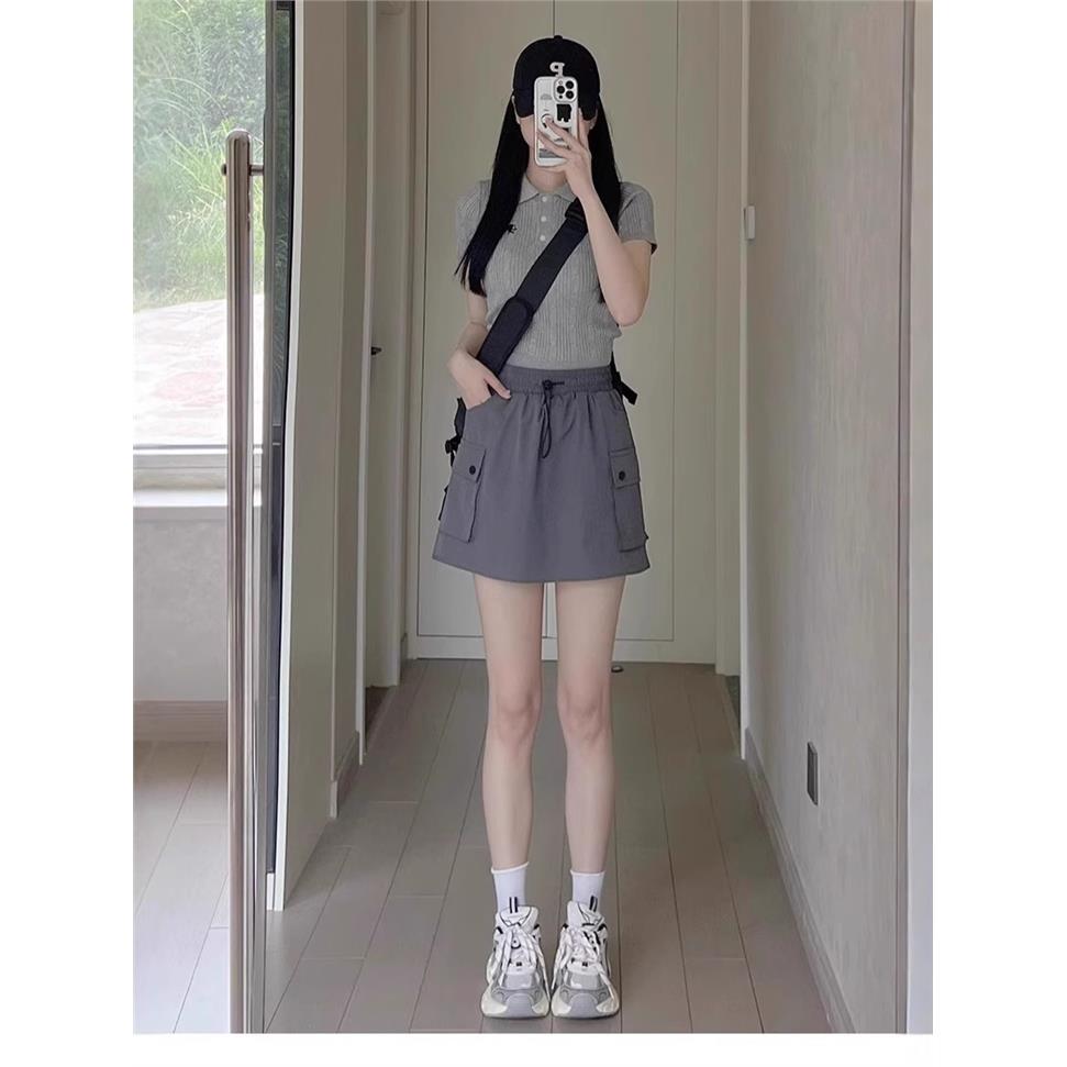 山系半裙工装裙半身裙女夏运动修身短裙小个子裙子裙裤短款a字裙