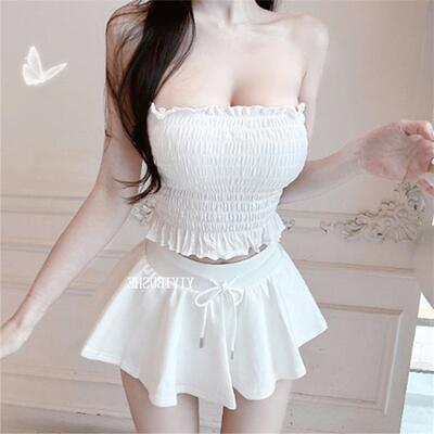 现货 51STUDIO自制 LM339巨好看的~纯欲性感风露肩抹胸吊带背心