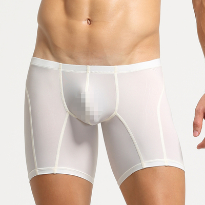 春季透明超薄紧身运动平角内裤