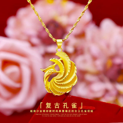 越南沙金项链女吊坠不掉