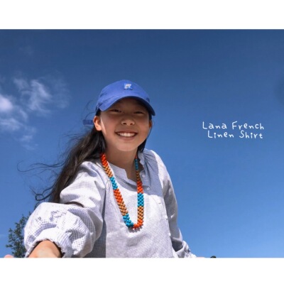 Ohh Cake Lana拉娜 棉麻小细格衬衫 | 法式松弛 休闲立领耐看上衣