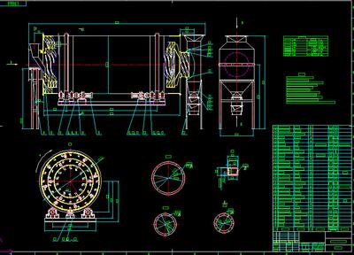 三回程烘干机三筒烘干机全套CAD图纸通用生产制造图纸