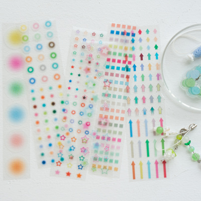 （现货）栗栗斯 透明贴纸卷pvc胶带柔光圆mini星星箭头小方块