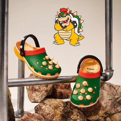 代购crocs Bowser超级马力欧鲍泽经典洞洞鞋透气凉鞋沙滩拖鞋新款