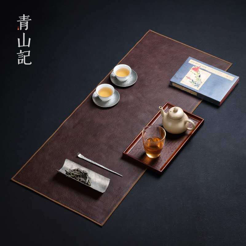 青山记复古皮革茶巾茶台垫茶具配件茶道用品中式茶艺垫子
