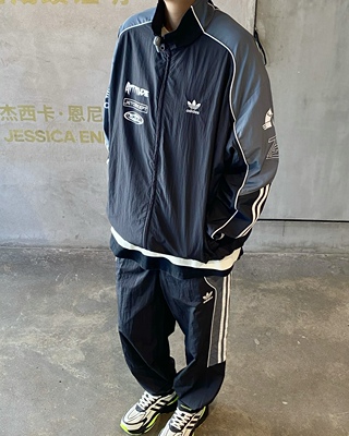 Adidas三叶草 运动潮流赛车风夹克外套长裤 JL8406 JL8408 JL8414