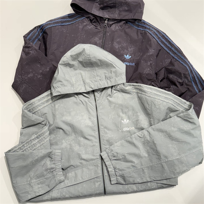 Adidas三叶草 男女运动休闲潮流彝族连帽夹克外套 KC1433 KC1434