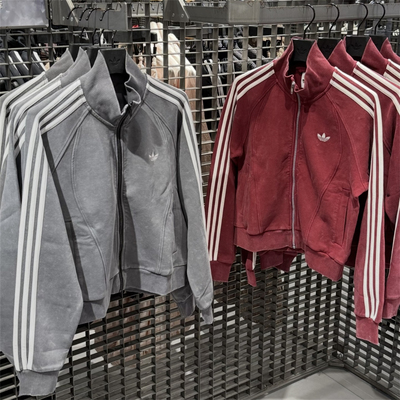 Adidas三叶草 女子运动休闲潮流复古刺绣夹克外套 KX3043 KX3044