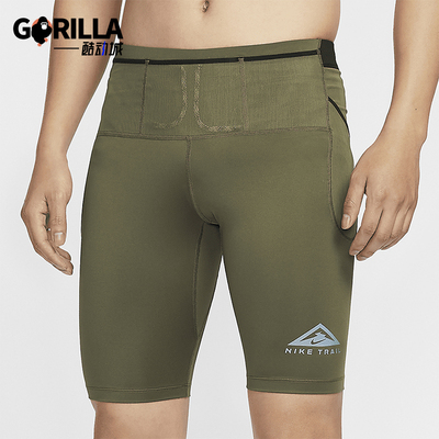 耐克男士跑步弹力紧身短裤