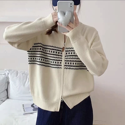 秋装女装设计感毛衣针织开衫女2025新款春秋外套秋季穿搭上衣外搭