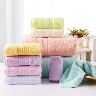 金号纯棉提缎素色面巾家用毛巾