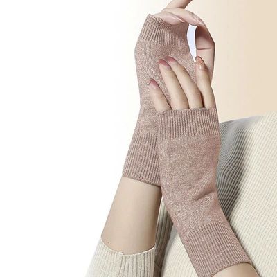 Women Knitted Fingerless Wool Glove Winter Warm Cashmere Str