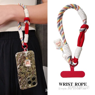 Short mobile phone lanyard, wrist ring