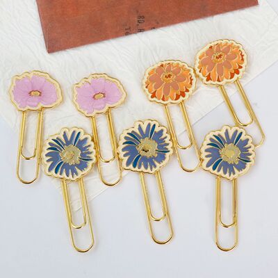 3 PCS flower Paper Clips Metal Paperclip Large Size Paper Cl