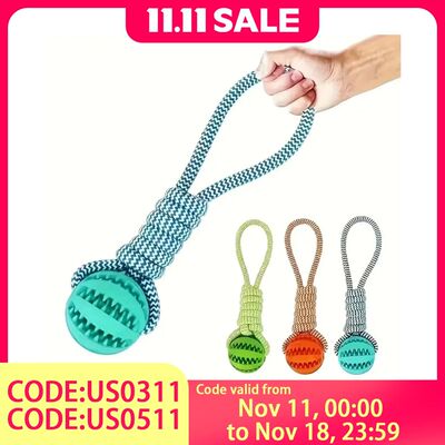 Durable Braided Rope Pet Chew Toy Ball - Dental Cleaning & T