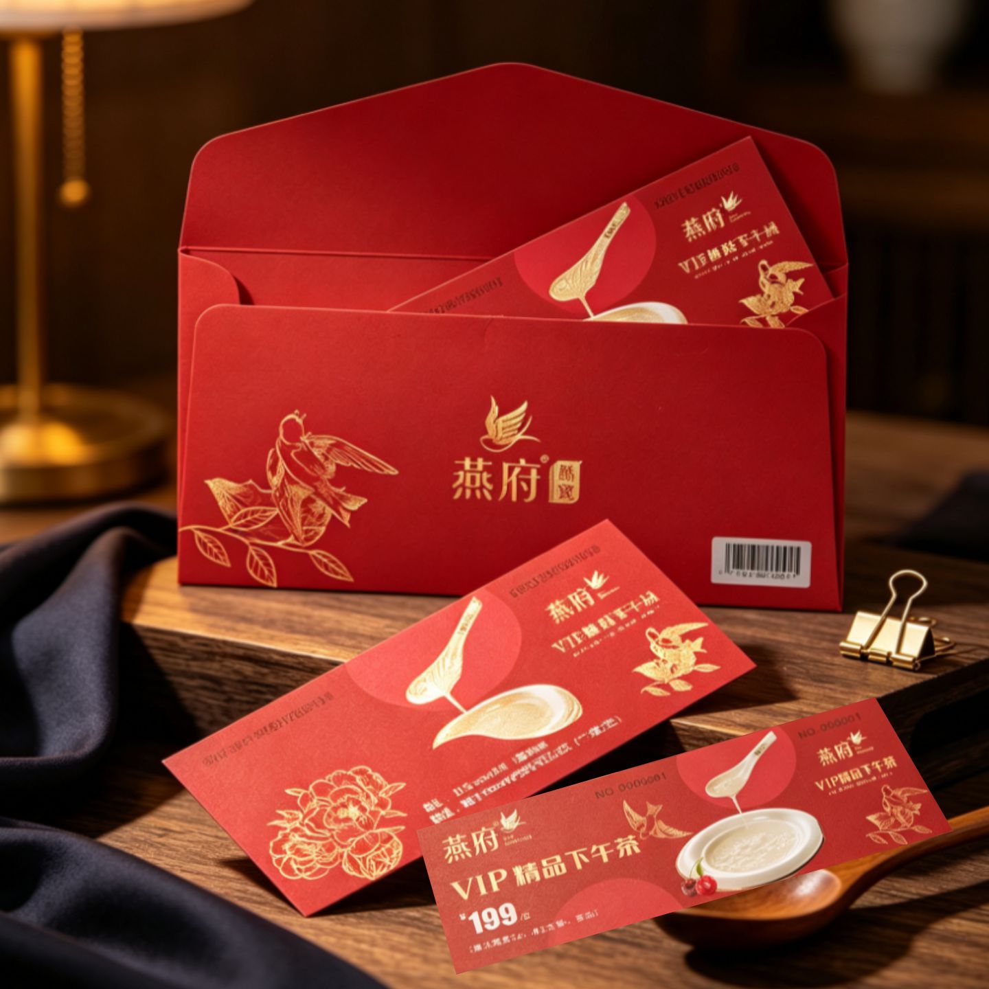 燕窝会员卡套定制鱼胶阿胶提货券礼品卡包装设计滋补品优惠券封套