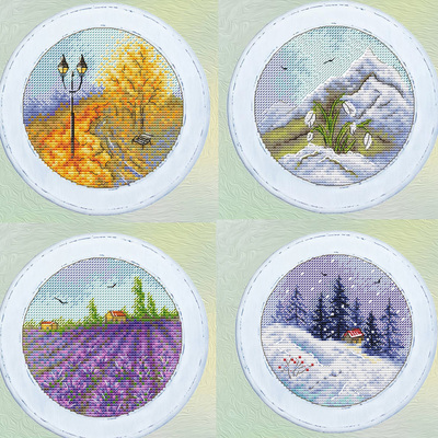 法国DMC十字绣套件 A864冬日风景 28CT简单新手