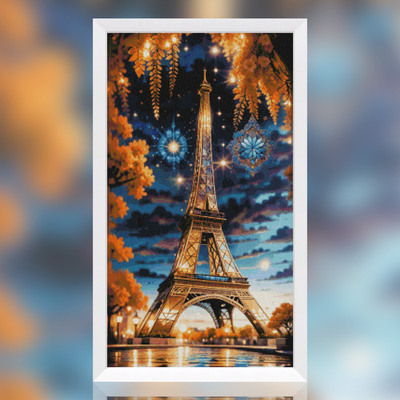 DMC十字绣套件美景客厅挂画 D426巴黎夜景 全针25CT满绣