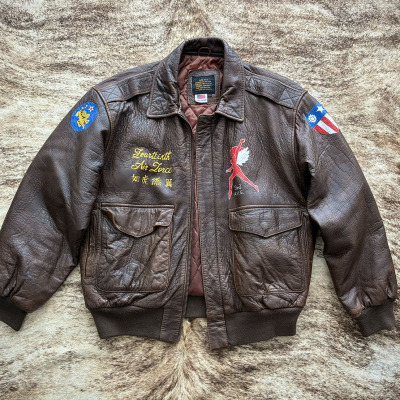 如虎添翼 早期1980s手绘A2飞行皮衣