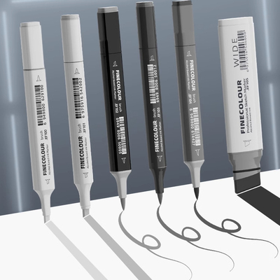 法卡勒马克笔灰色系套装一代二代三代软头双头酒精油性绘画素描