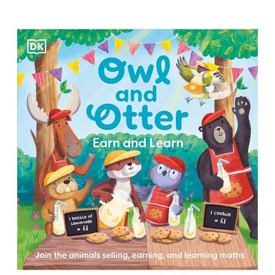 【预售】猫头鹰和水獭：动物们一起销售、赚钱和学习数学 Owl and Otter: Earn and Learn 原版英文儿童绘本