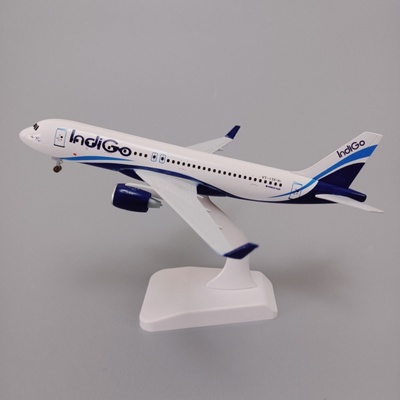 19cm印度航空IndiGO空客机A320合金仿真飞机模型金属航模带起落架