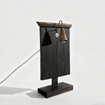 日式实木招牌桌面生锈做旧菜单老木头中古杂志复古报刊阅读台灯架