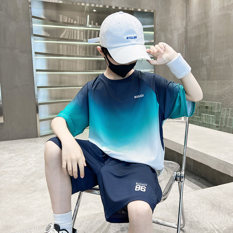 男童夏装套装速干篮球服2025新款儿童装薄款夏季中大童装运动球衣