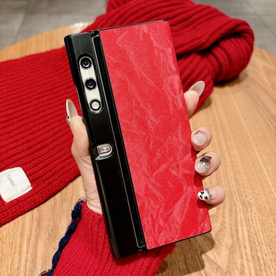 适用华为matexs2手机壳xs2折叠屏mate红色绒面matex2s保护套mtxs2中国风metexs2典藏版外壳PAL一AL00新款超薄