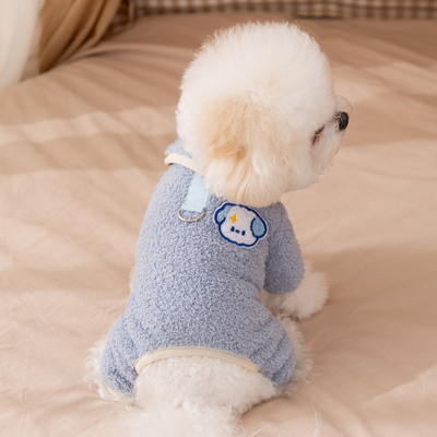 秋冬季小狗狗衣服小型犬泰迪比熊雪纳瑞猫咪保暖四脚绒衣宠物冬装