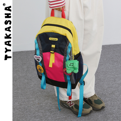 TYAKASHA塔卡沙双肩包新款大容量拼色书包上学旅游两用双肩包