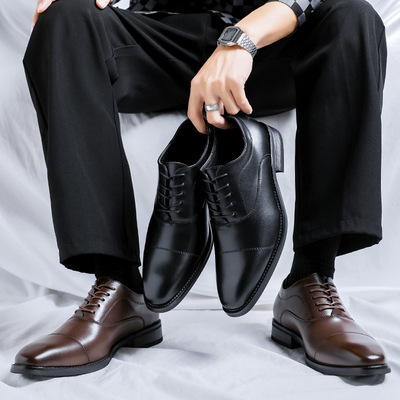 皮鞋男士商务正装休闲英伦结婚新郎内黑色