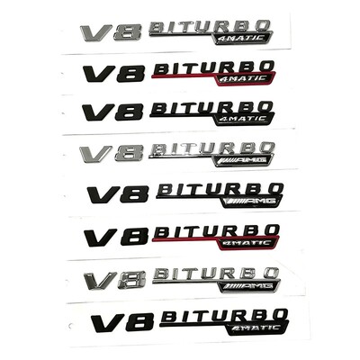 适用于奔驰V8 V12 BITURBO4MATIC车标AMG侧标 叶子板贴改装字标