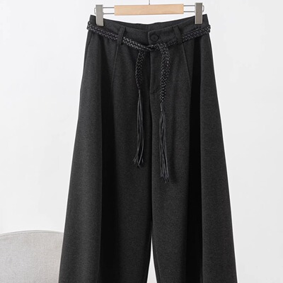 复古垂坠感休闲阔腿裤~宽松显瘦日常百搭长裤女U12723