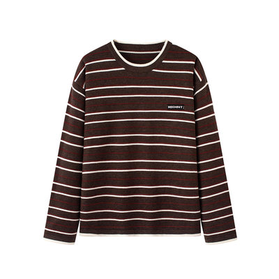 MM麦麦2025秋冬新款宽松休闲条纹绵羊毛针织衫女上衣4GB233631Q