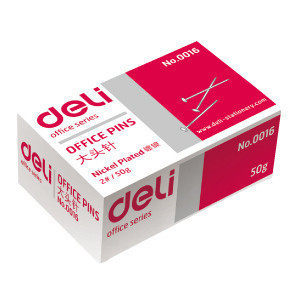得力deli 大头针固定针大头钉大头订 得力0016定位针大头针镀镍