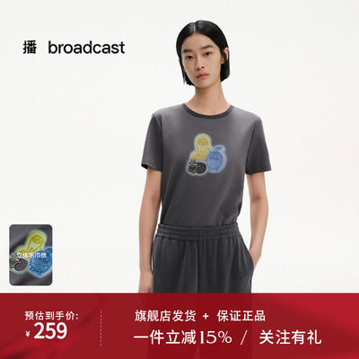 播商场同款Lisa Larson联名25夏新款倪妮同款宽松T恤女BDS2YD2505